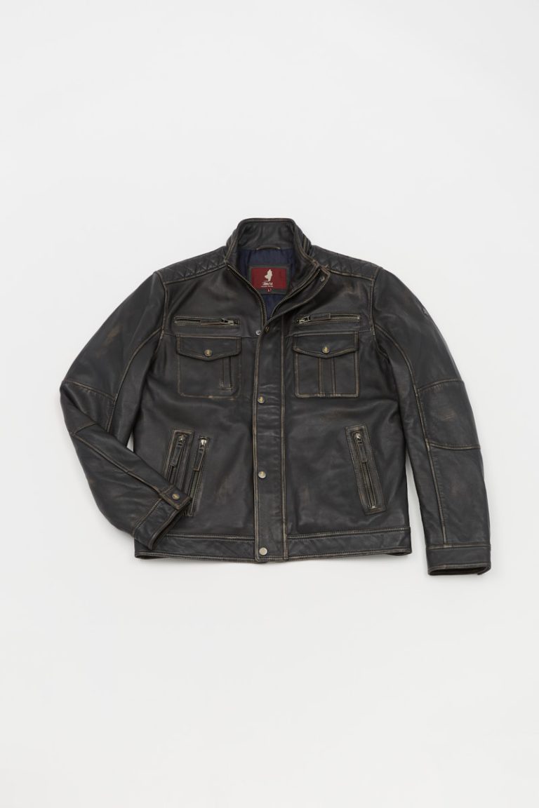 Multi-pocket leather jacket - MCS ex Marlboro Classic's