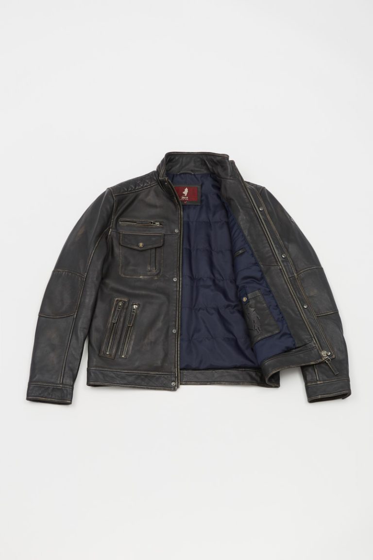 Multi-pocket leather jacket - MCS ex Marlboro Classic's